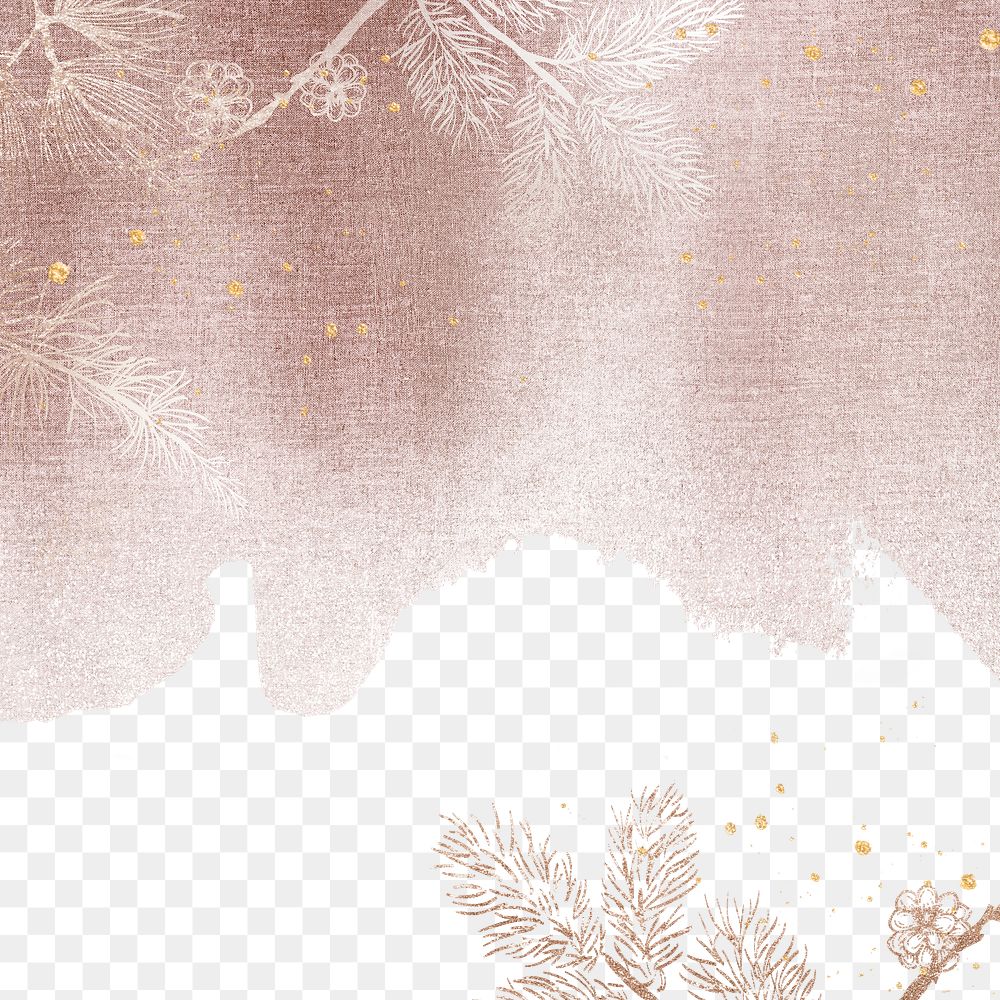 Winter watercolor png border, pink | Free PNG - rawpixel