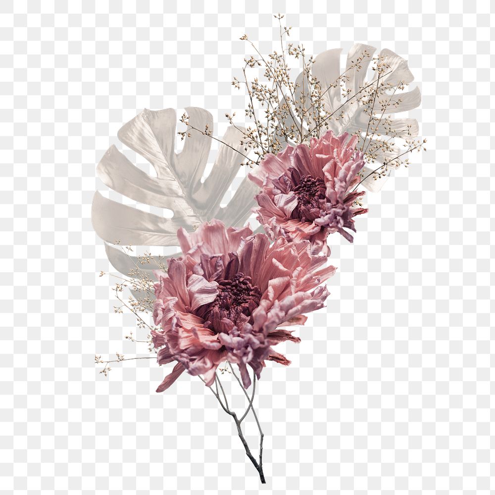 Silver flower bouquet png cut | PNG Sticker - rawpixel