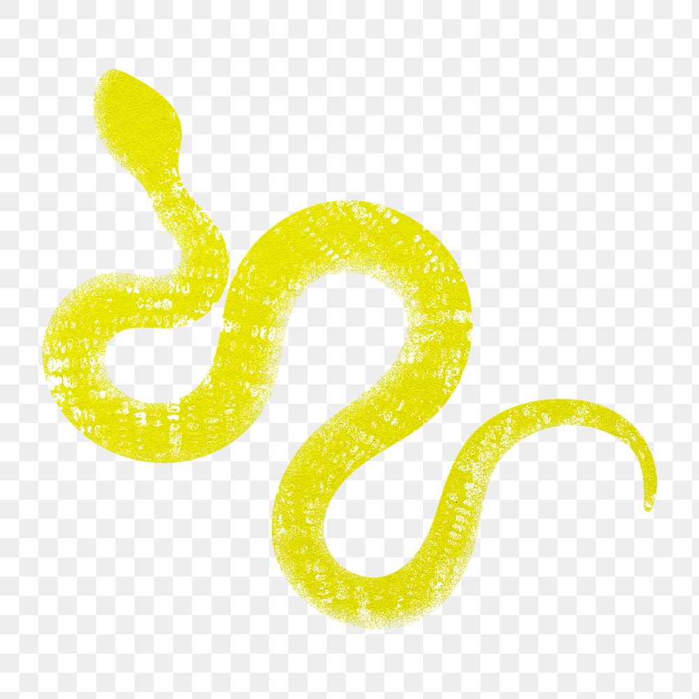 Yellow snake png sticker, textured | Premium PNG Sticker - rawpixel