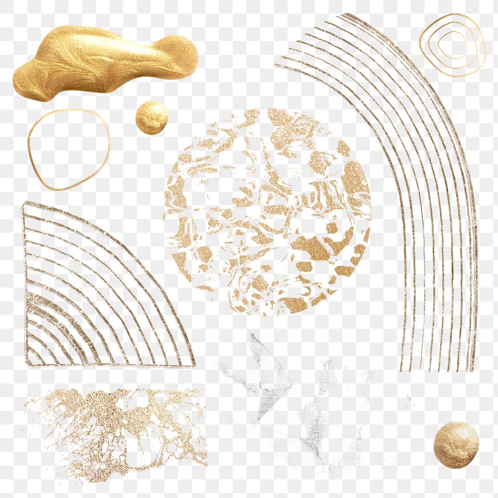 Abstract gold png stickers set, | Premium PNG - rawpixel