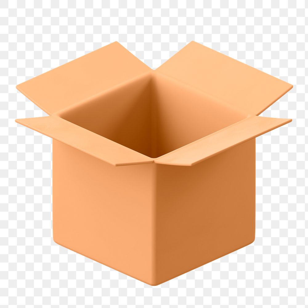 Brown open box png, 3D | Free PNG - rawpixel