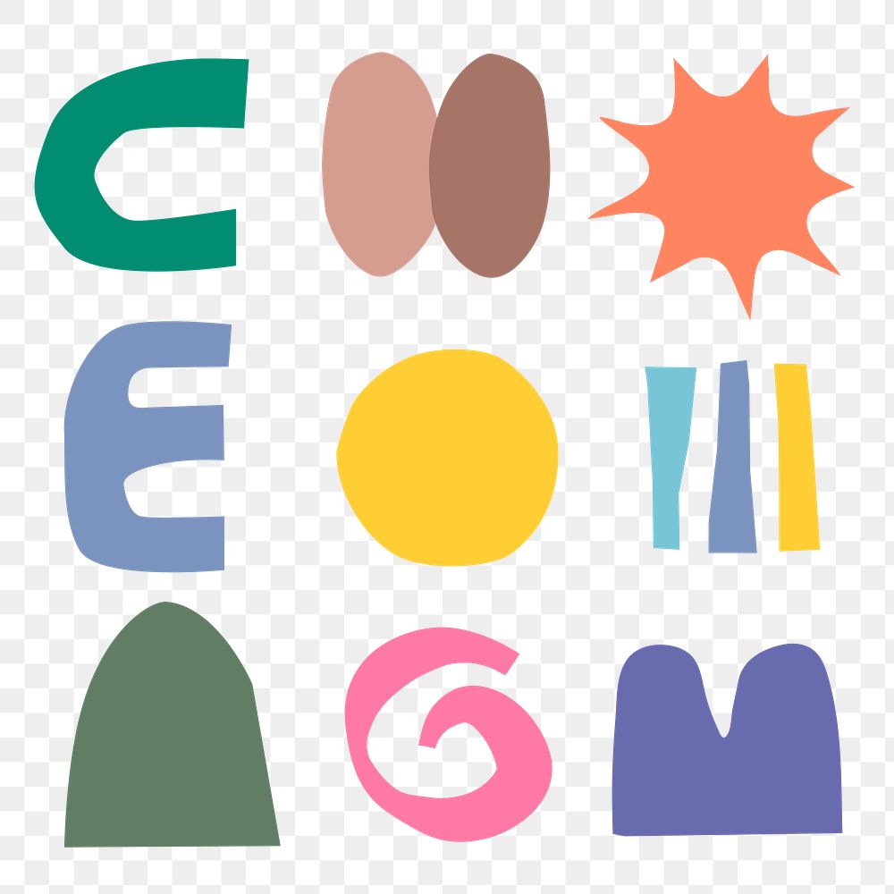 Cute abstract shape sticker set, | Premium PNG - rawpixel