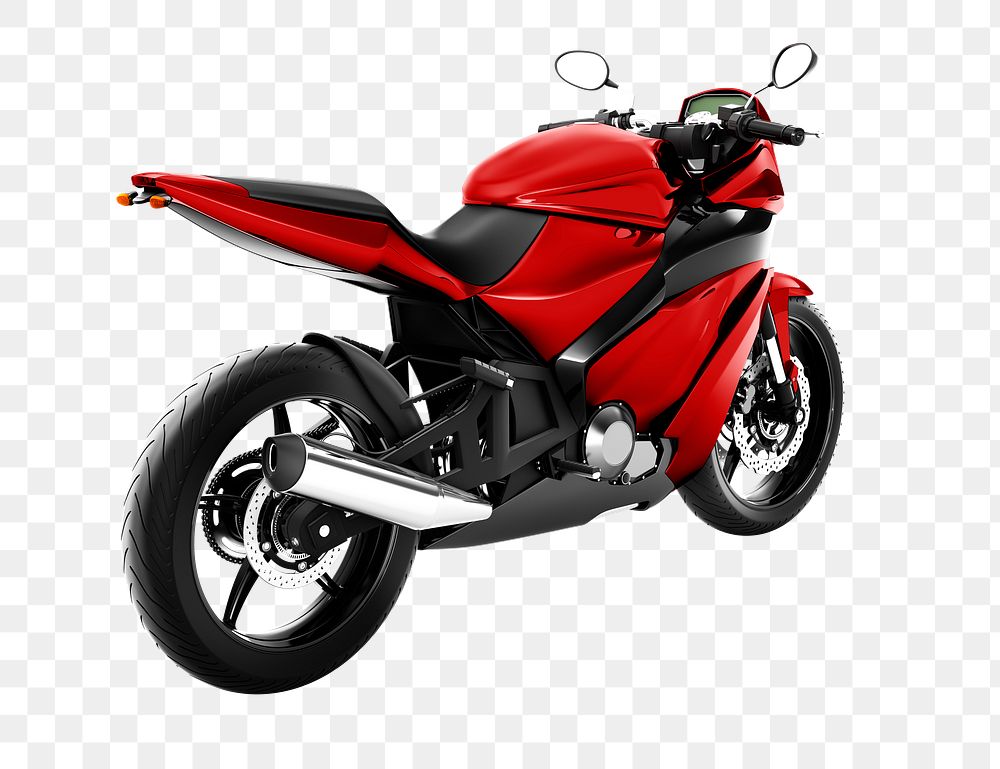 Red sports bike 3D illustration | Free PNG Sticker - rawpixel