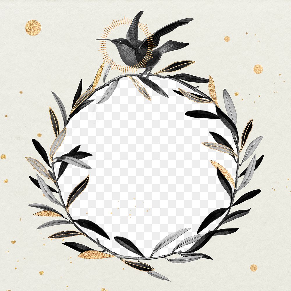 Bird pattern frame png olive | Free PNG - rawpixel
