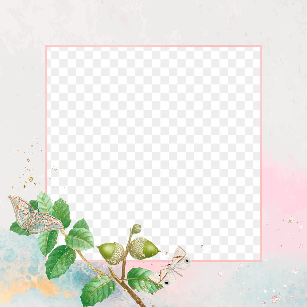 Botanical frame png oak leaves | Premium PNG - rawpixel