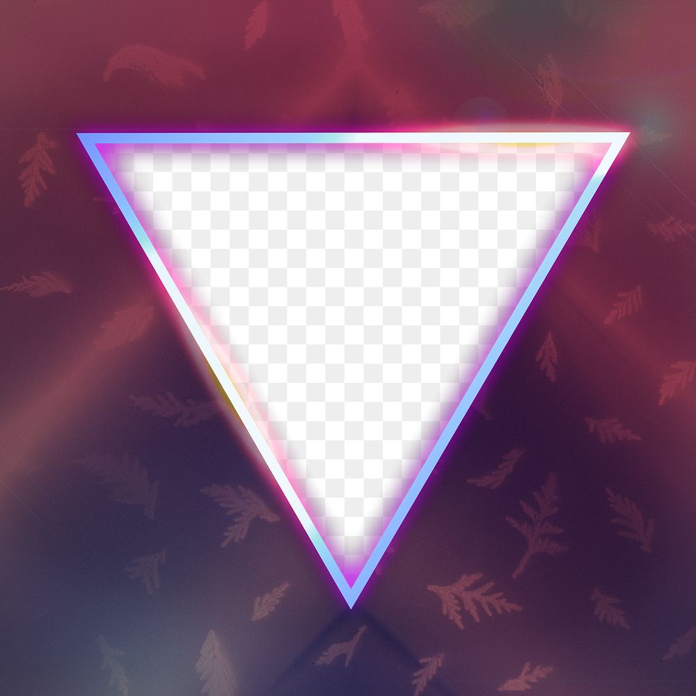 Neon glowing triangle frame design | Free PNG - rawpixel