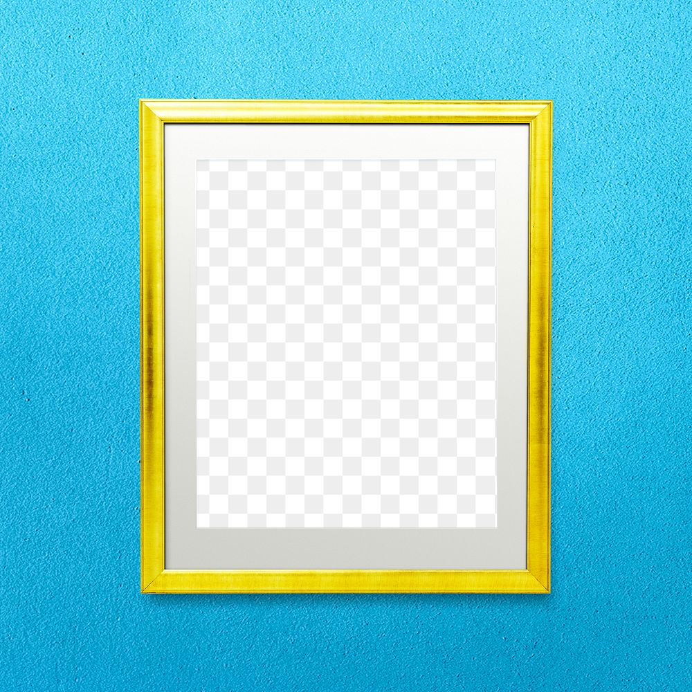 Shiny yellow picture frame mockup | Free PNG - rawpixel