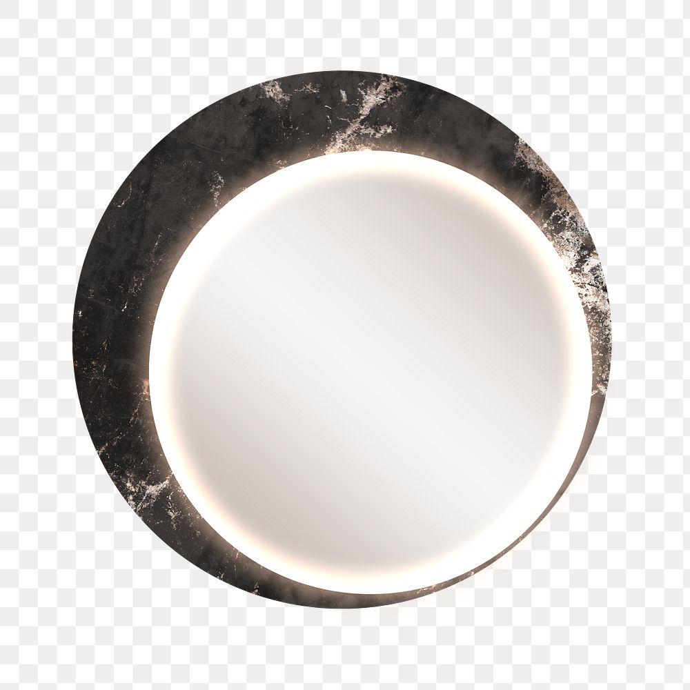 Circular mirror decorated with LED | Premium PNG - rawpixel