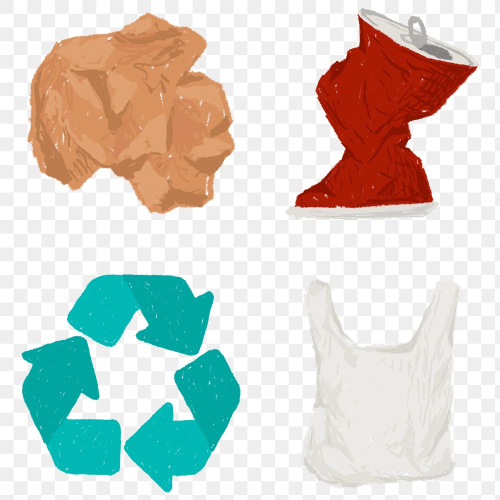 Recyclable waste icon set transparent | Premium PNG - rawpixel