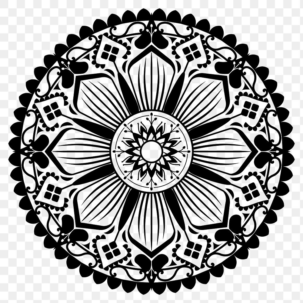 Black arabesque patterned design element | Free PNG Sticker - rawpixel