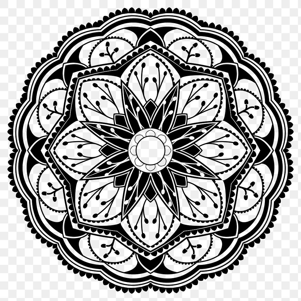 Black arabesque patterned design element | Premium PNG Sticker - rawpixel