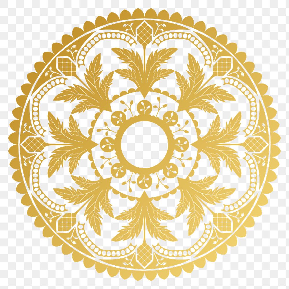 Golden arabesque patterned design element | Free PNG Sticker - rawpixel