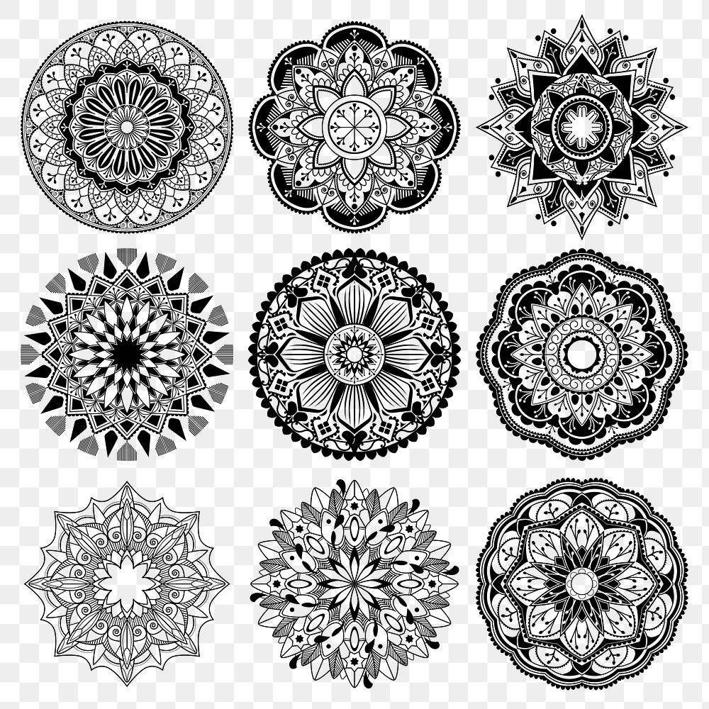 Black arabesque patterned design element | Premium PNG - rawpixel