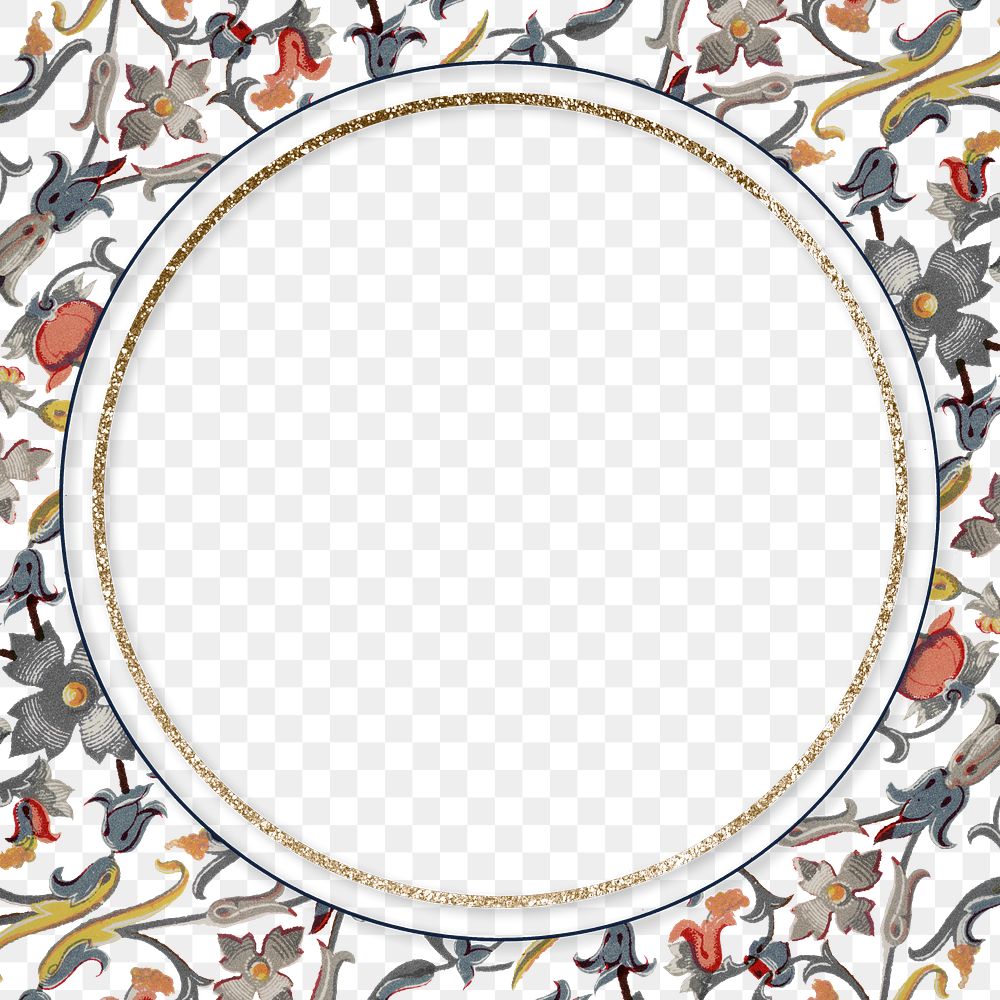 Floral patterned round frame design | Premium PNG - rawpixel