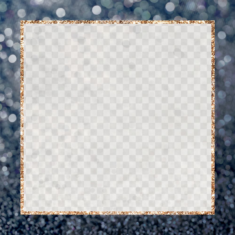 Golden glittery rectangle frame transparent | Free PNG - rawpixel