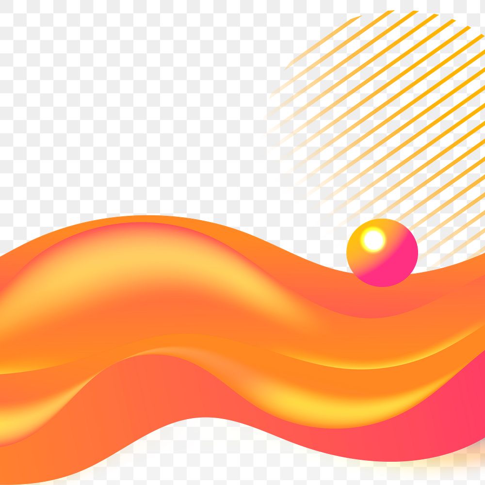 Orange wave design element | Free PNG - rawpixel