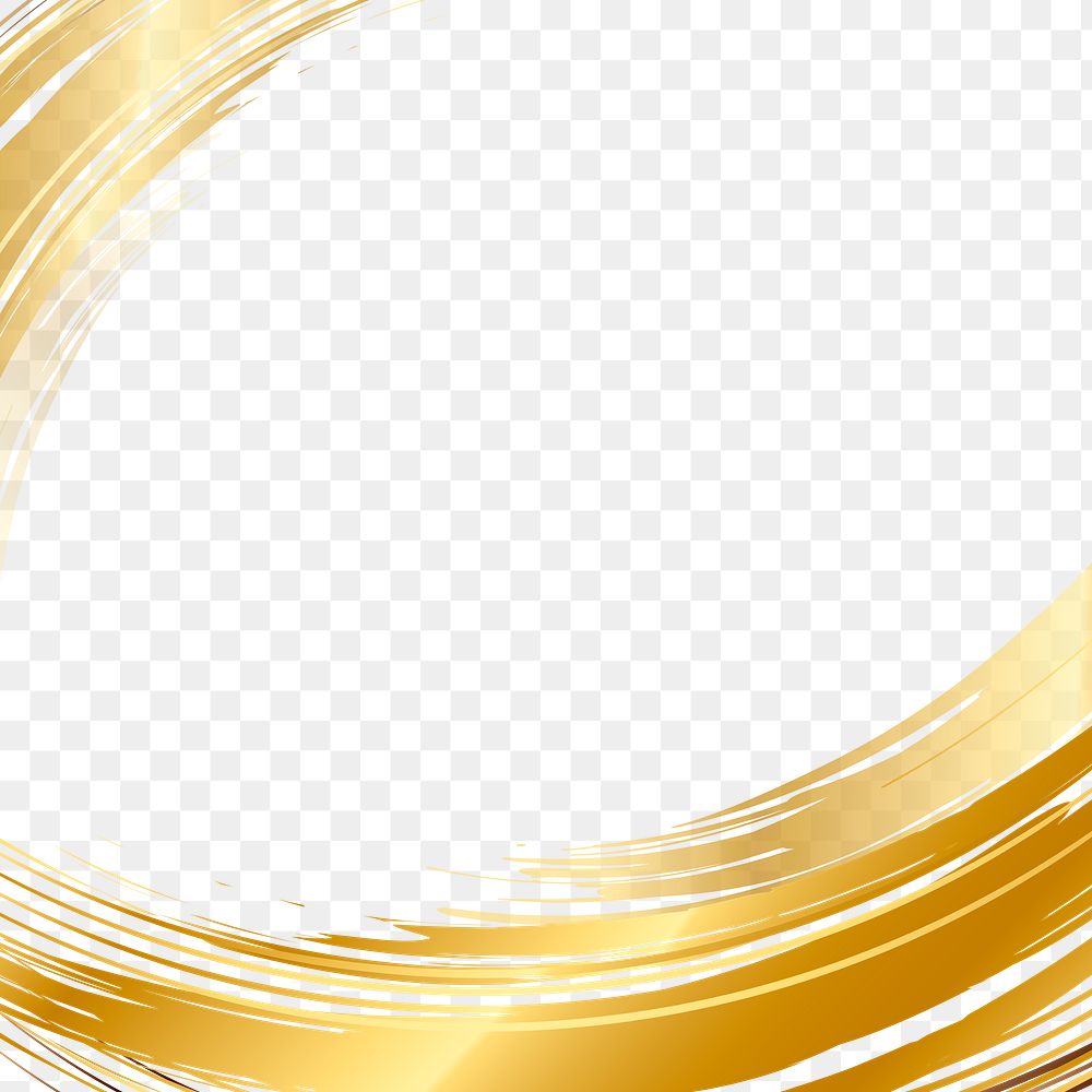 Gold brush stroke design element | Premium PNG Sticker - rawpixel