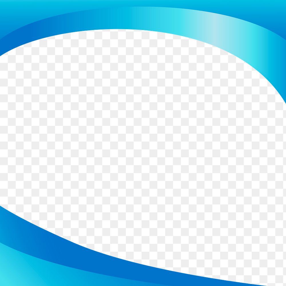Blue curved border design element | Free PNG - rawpixel