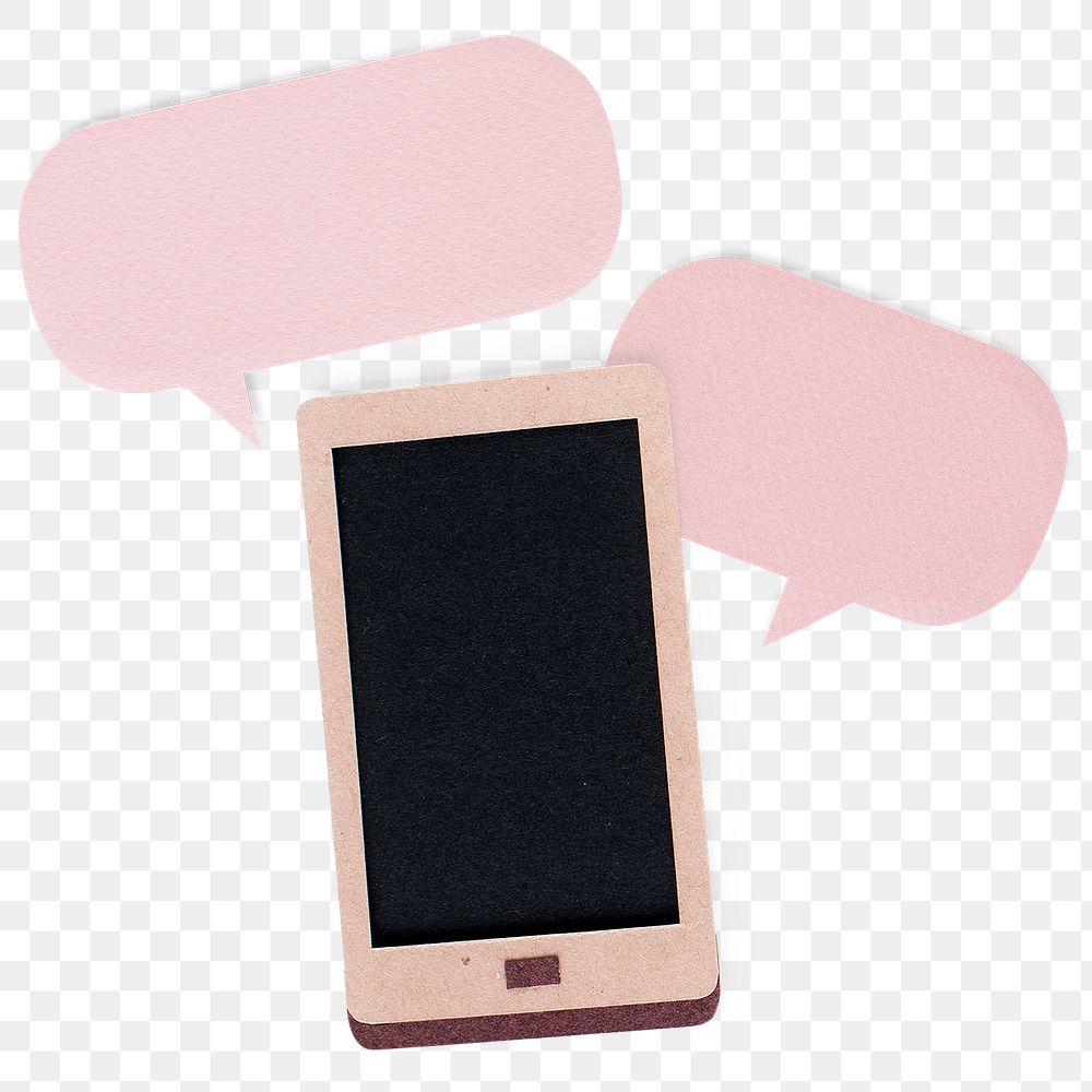 Smartphone with speech bubbles paper | Free PNG Sticker - rawpixel