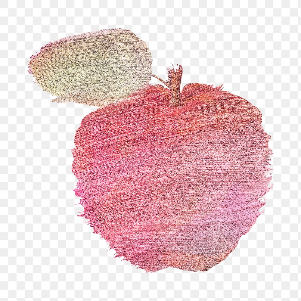 Pink metallic apple illustration design | Free PNG Sticker - rawpixel