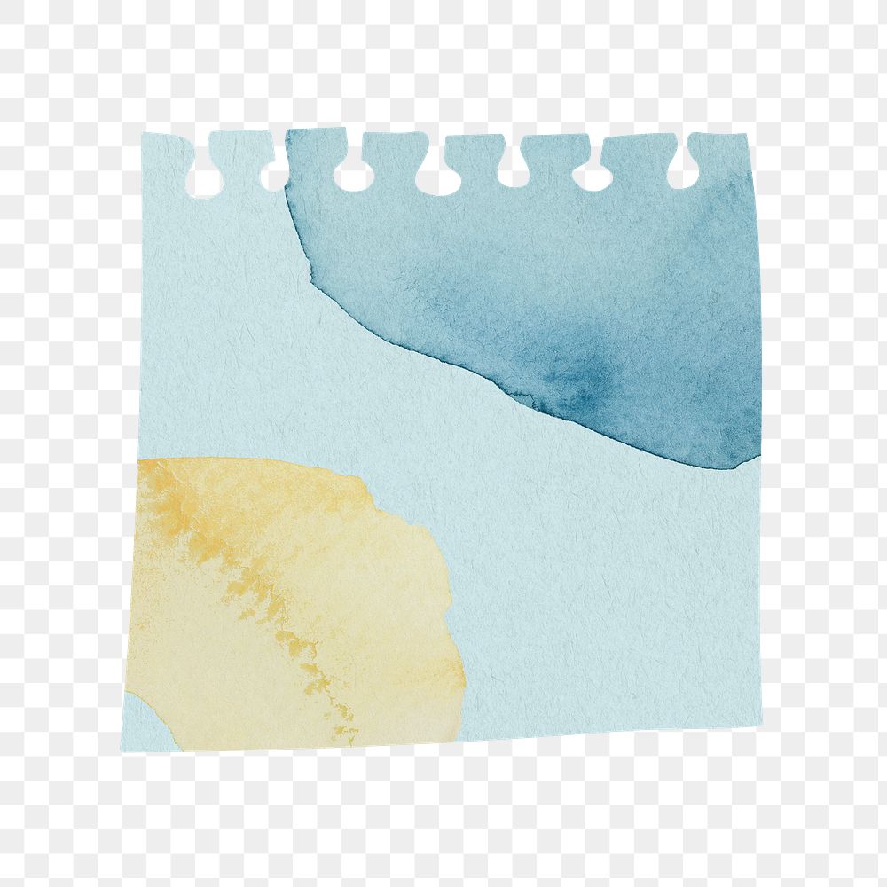 Blue watercolor patterned paper note | Premium PNG Sticker - rawpixel