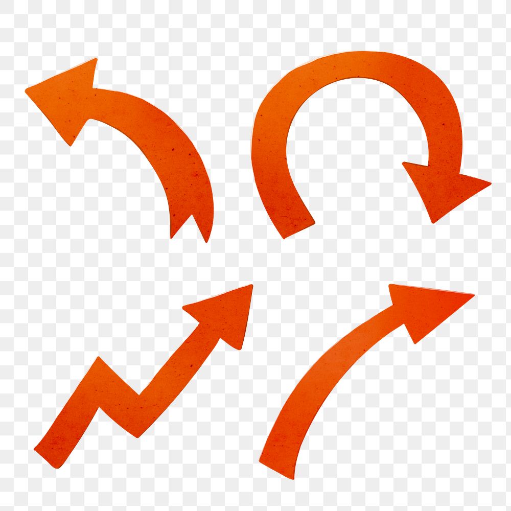Fire orange arrow set design | Premium PNG - rawpixel