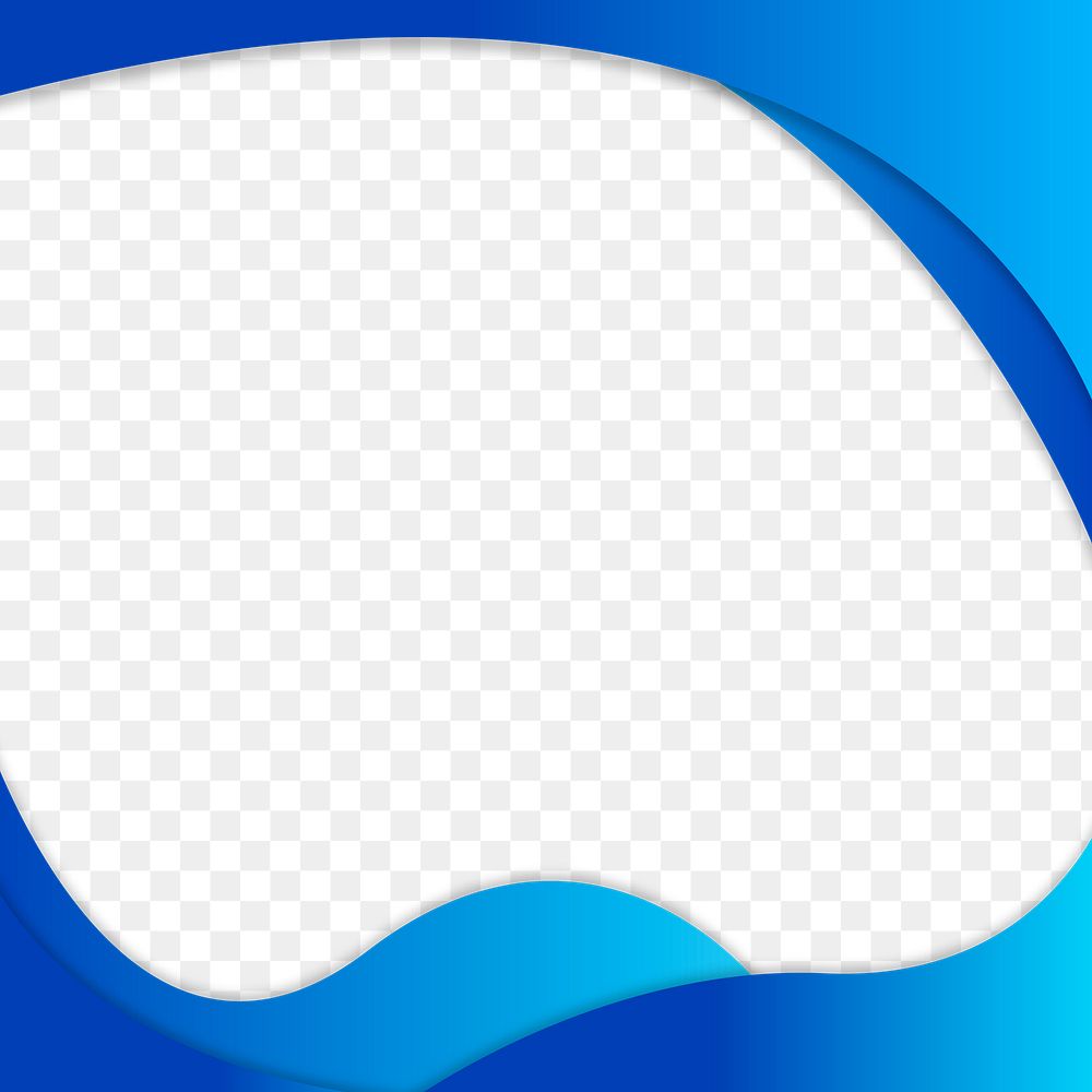 Blue fluid shape frame design | Free PNG - rawpixel