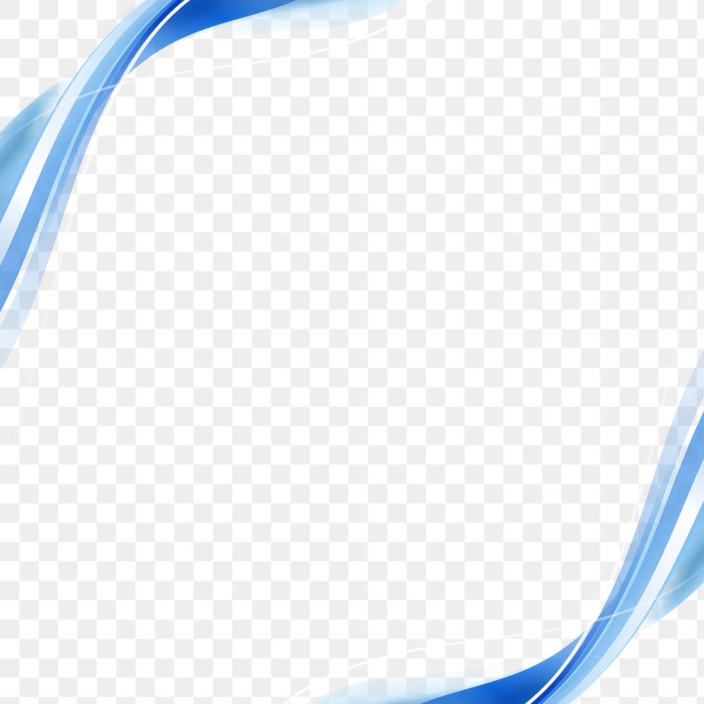 Blue curve frame template design | Premium PNG - rawpixel