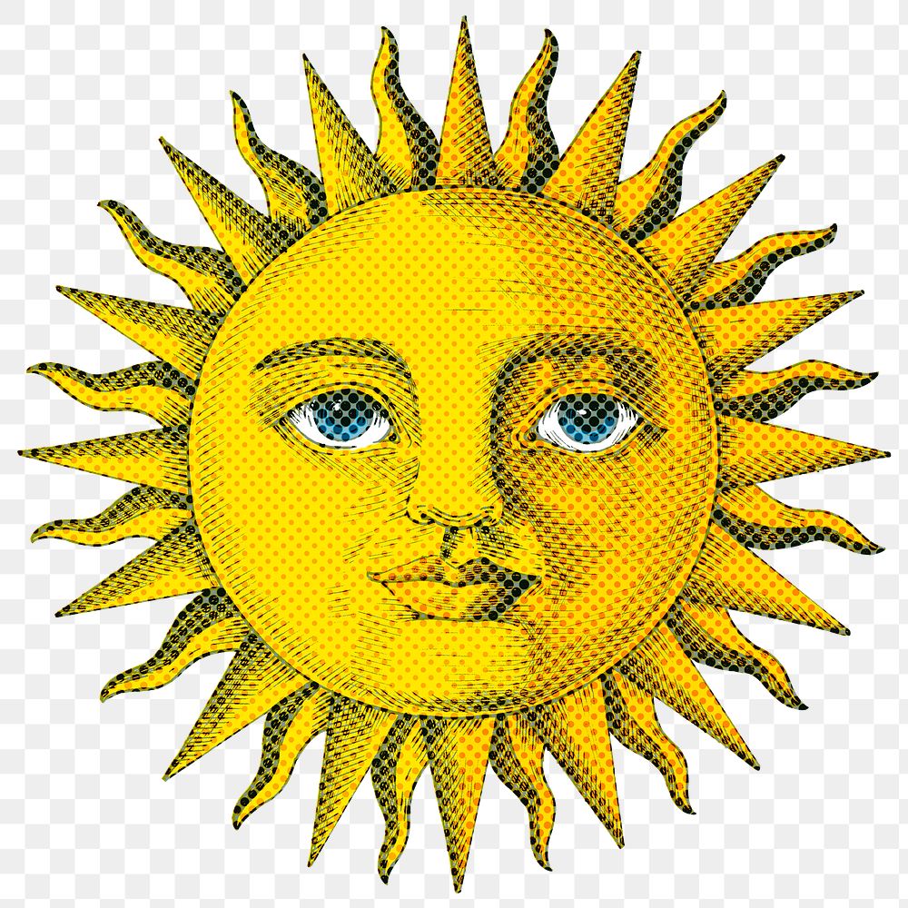 Hand drawn sun with a face | Premium PNG Sticker - rawpixel