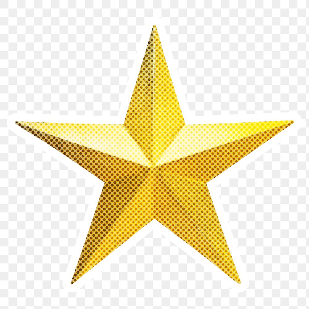 Hand drawn yellow star halftone | Free PNG Sticker - rawpixel