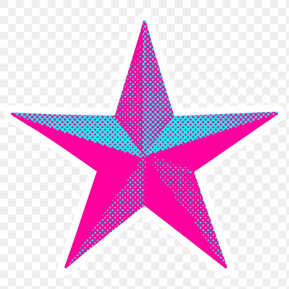 Hand drawn funky star halftone | Free PNG Sticker - rawpixel