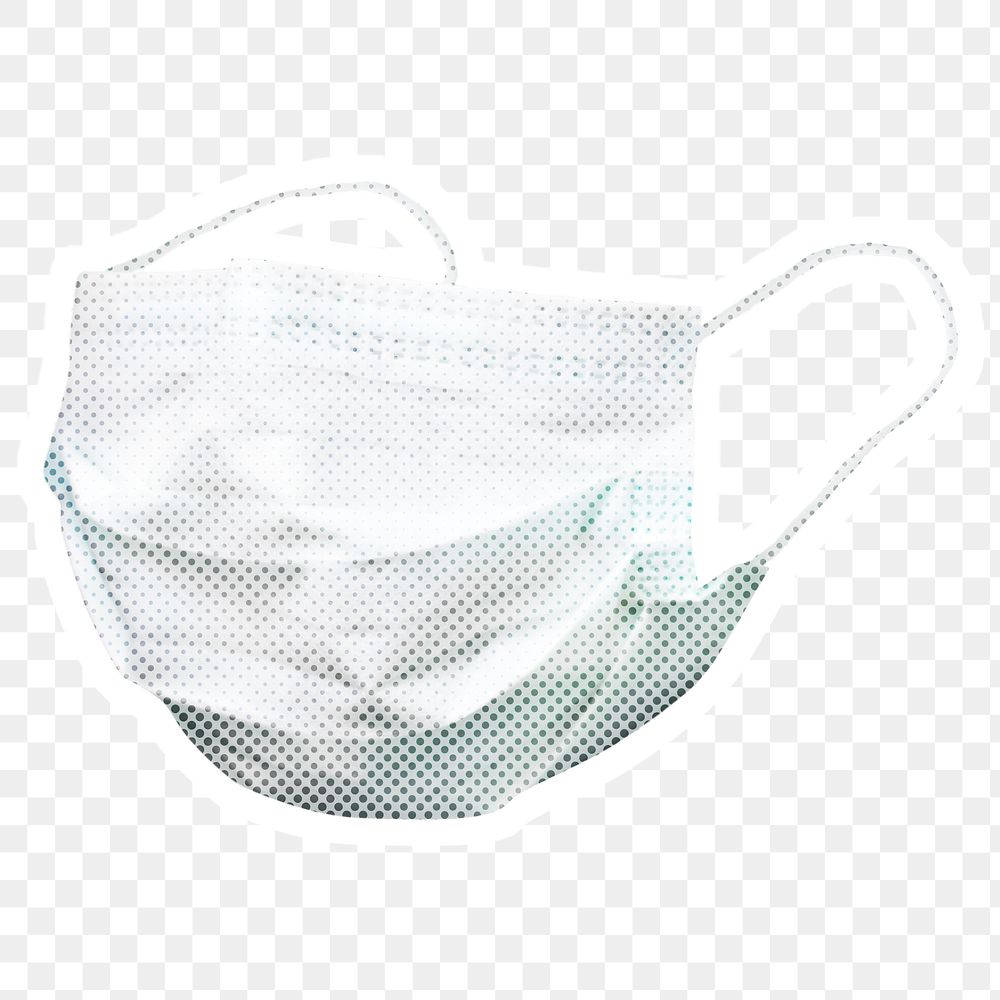 Halftone face mask sticker | Free PNG Sticker - rawpixel