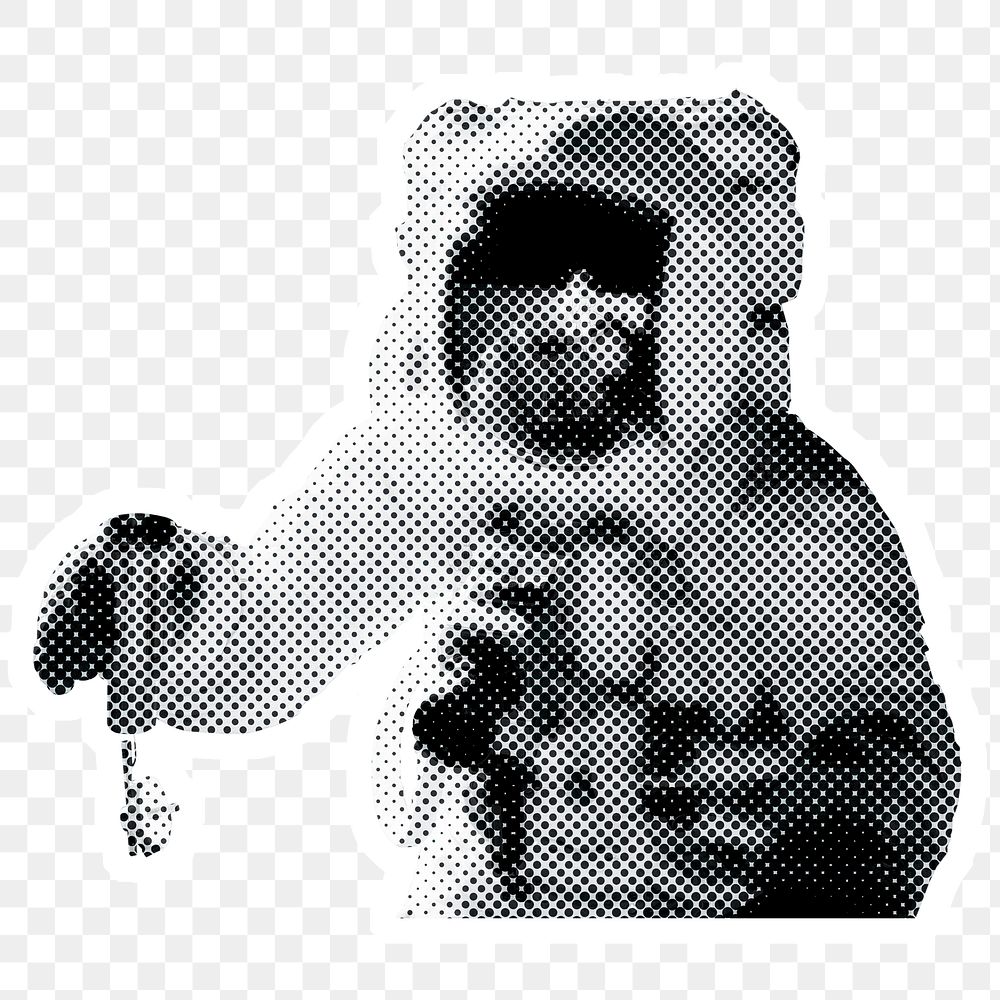 Halftone astronaut sticker with a white | Free PNG Sticker - rawpixel