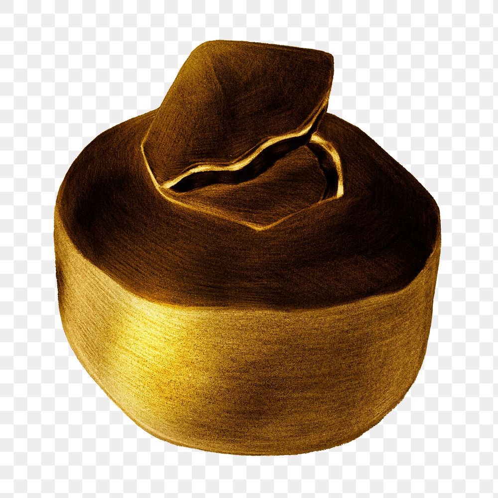 Gold coconut fruit sticker design | Free PNG Sticker - rawpixel