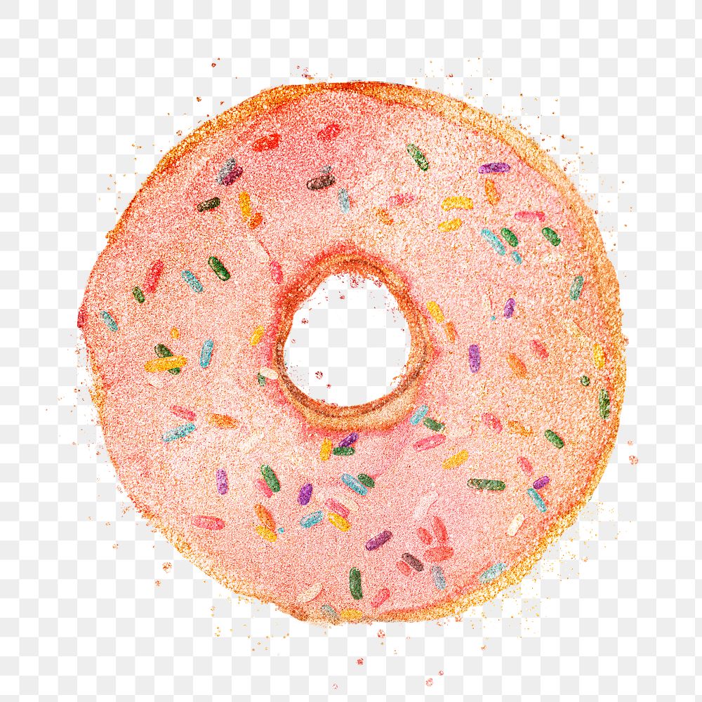 Glittery donut sticker design element | Free PNG Sticker - rawpixel