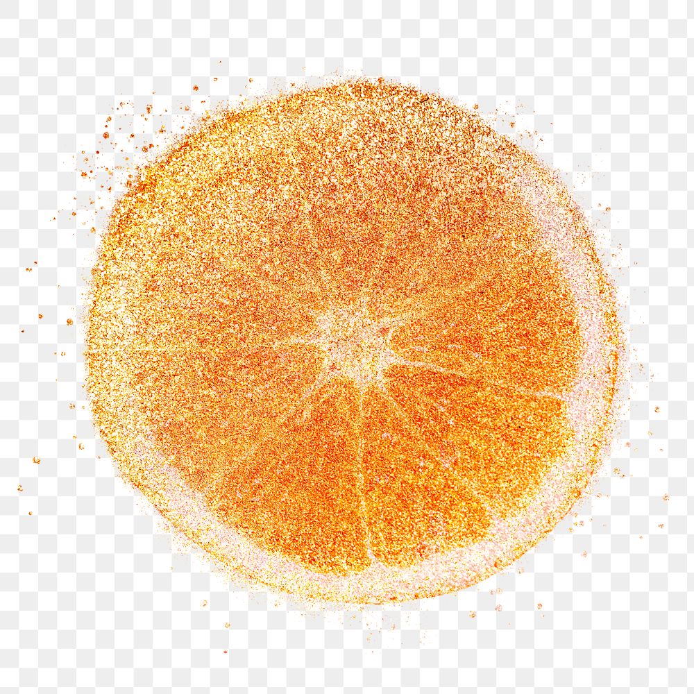 Glittery orange sticker design element | Free PNG Sticker - rawpixel