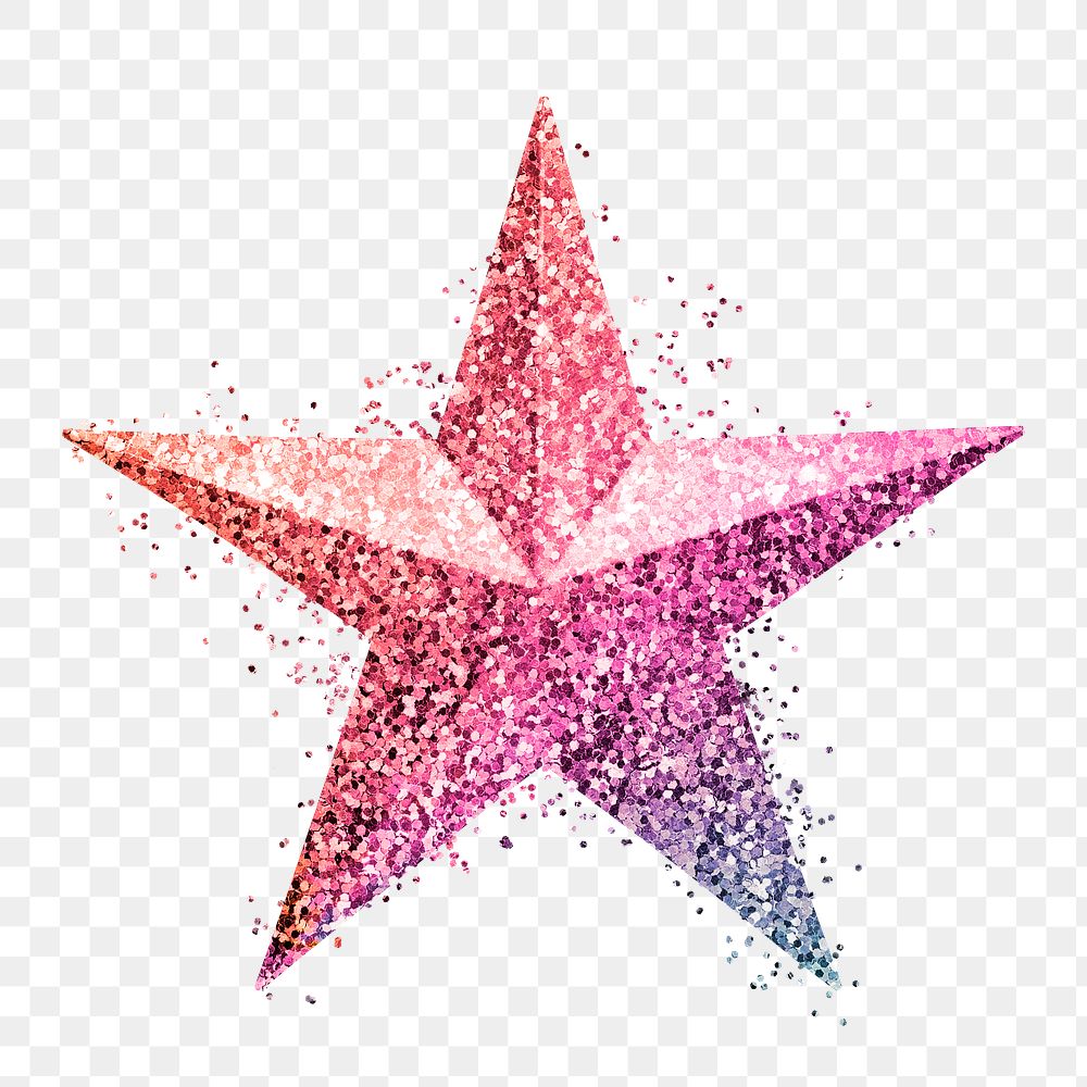 Glitter Magenta Star Sticker PNG Images | Free Photos, PNG Stickers ...