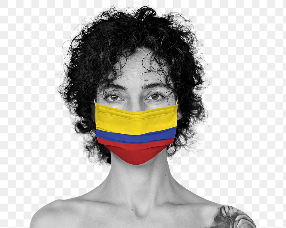 Colombian woman wearing a face | Free PNG Sticker - rawpixel
