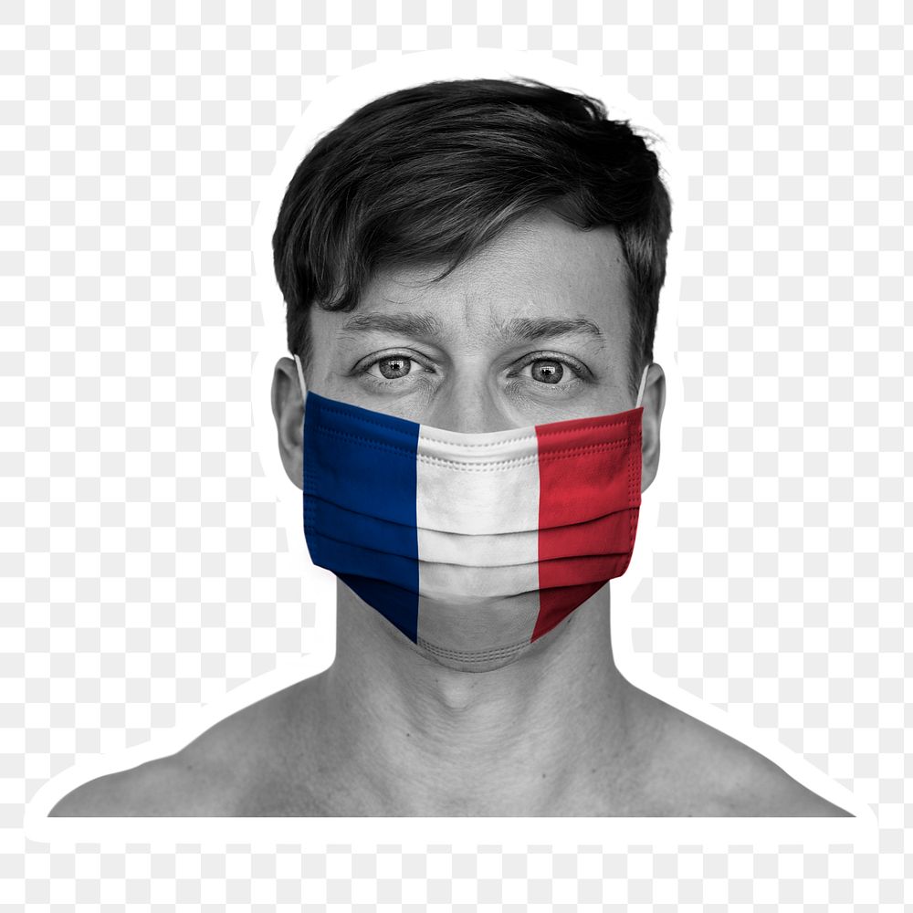 French man wearing a face | Free PNG Sticker - rawpixel