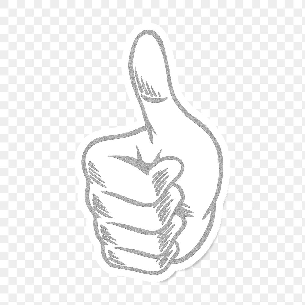 Gray thumbs up outline sticker | Free PNG Sticker - rawpixel