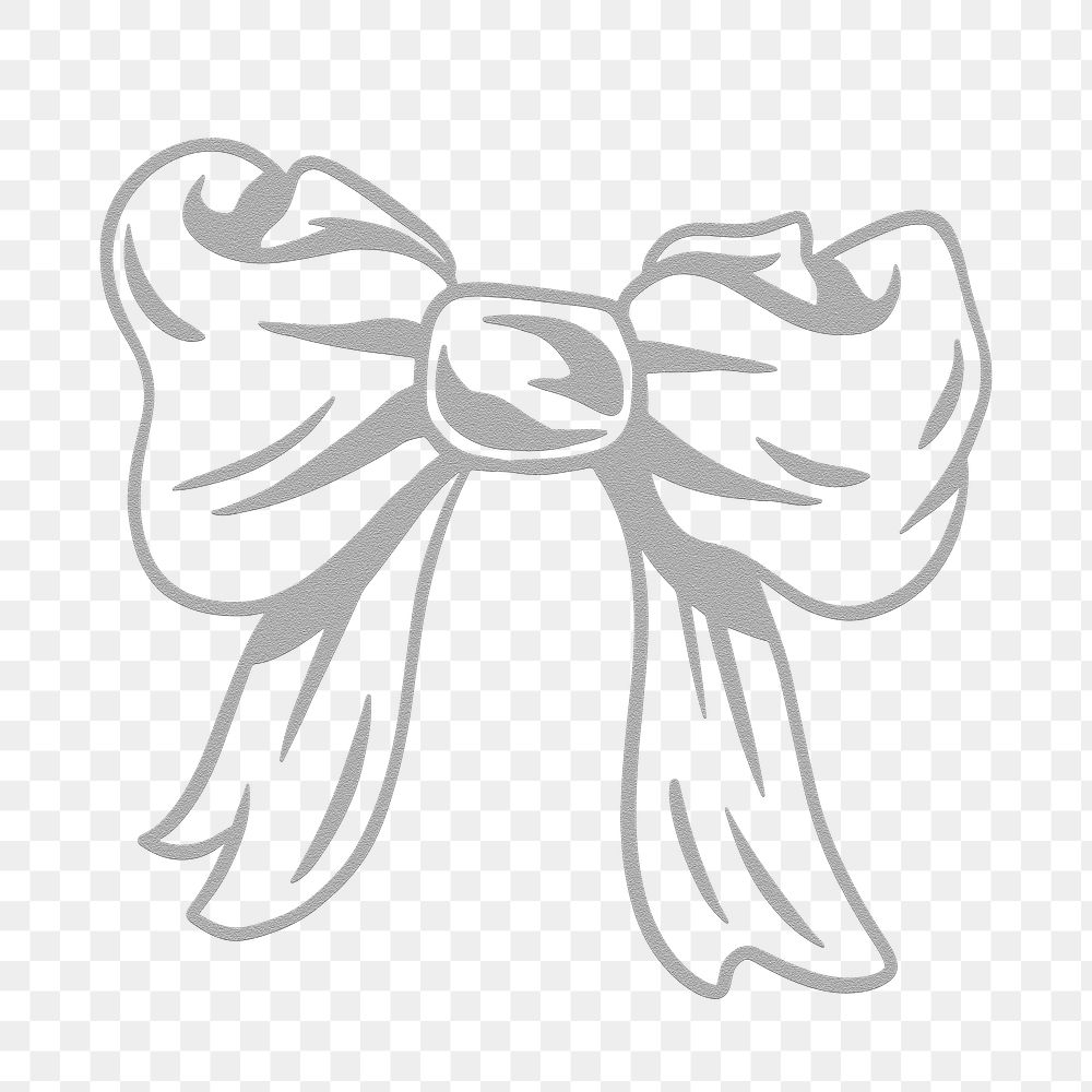 Cute gray bow sticker design | Free PNG Sticker - rawpixel