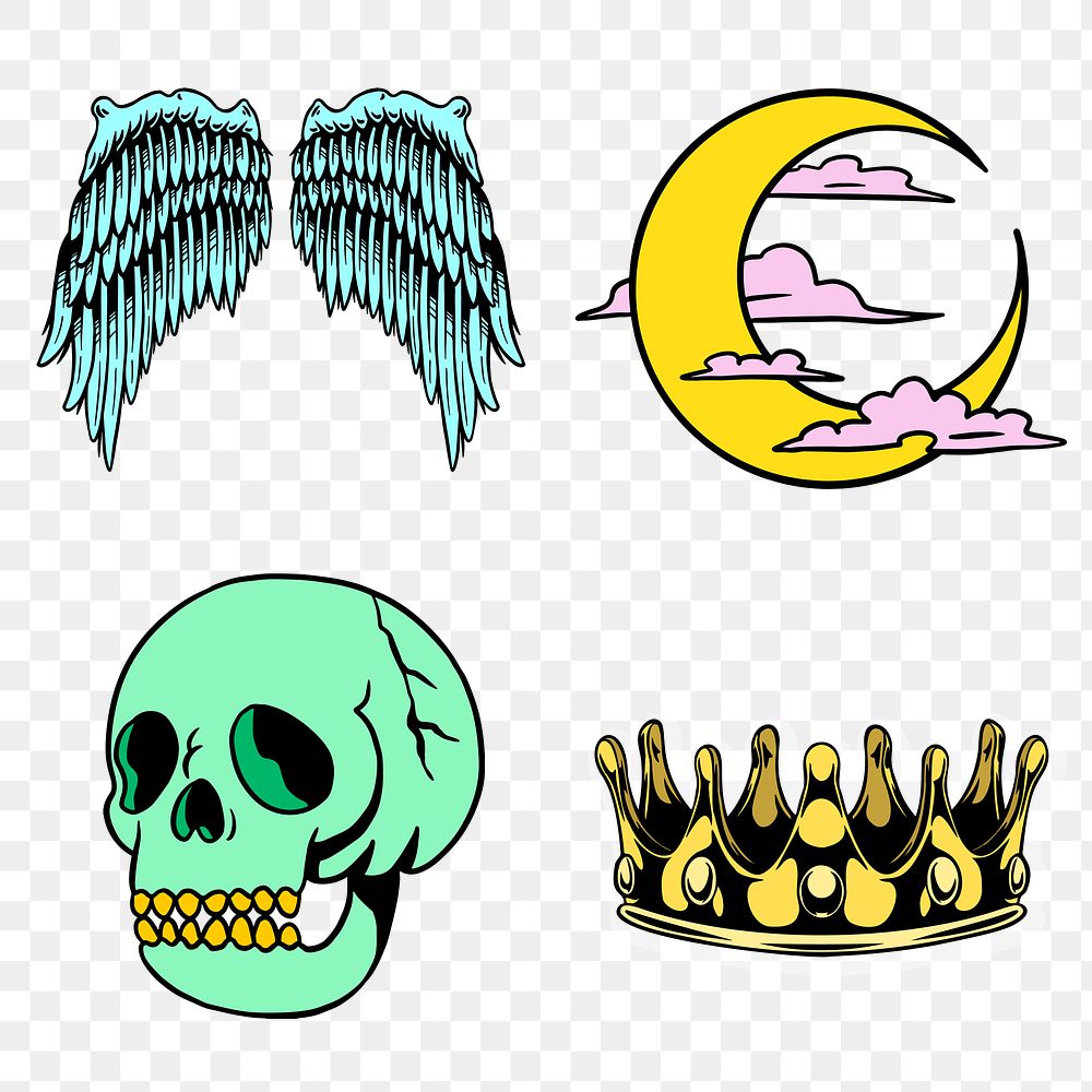 Colorful cool street style sticker | Premium PNG - rawpixel