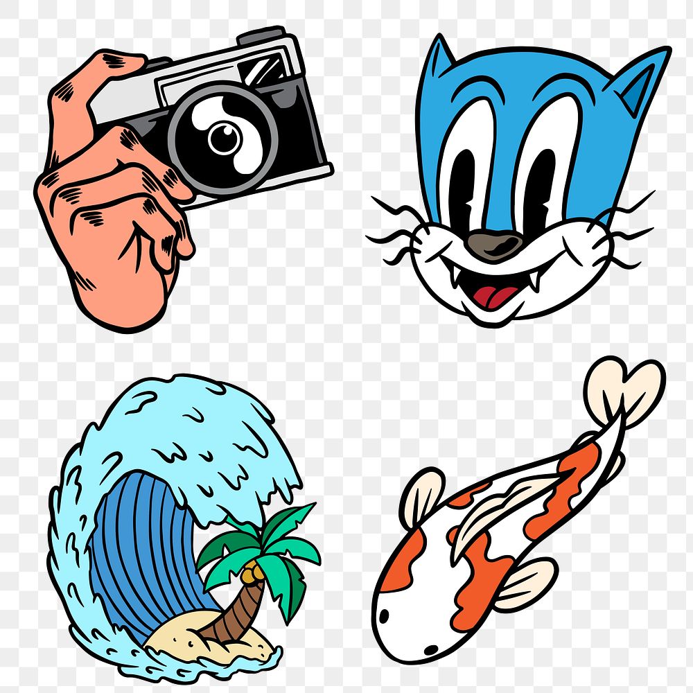 Colorful cool street style sticker | Premium PNG - rawpixel