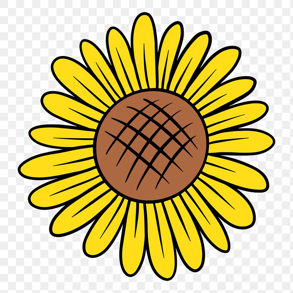 Cute sunflower sticker design element | Free PNG Sticker - rawpixel