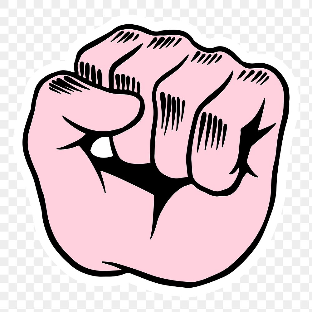 Cool pop art fist sticker | Free PNG Sticker - rawpixel
