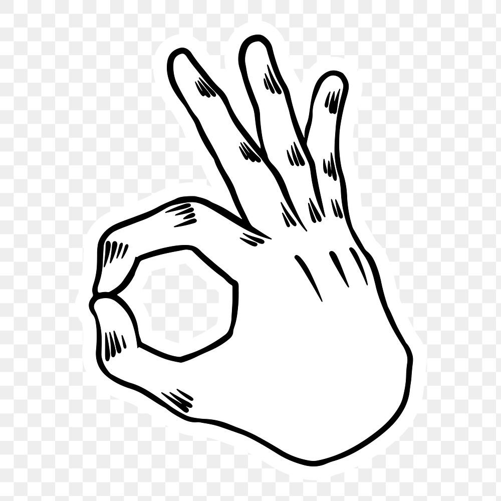Cool pop art OK hand | Free PNG Sticker - rawpixel