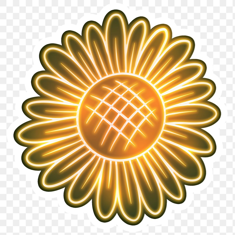 Neon yellow daisy flower design | Free PNG Sticker - rawpixel
