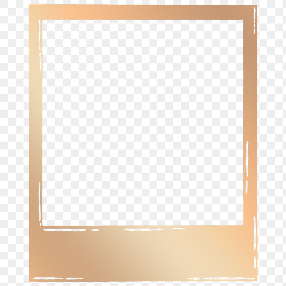 Golden instant photo frame sticker | Premium PNG - rawpixel