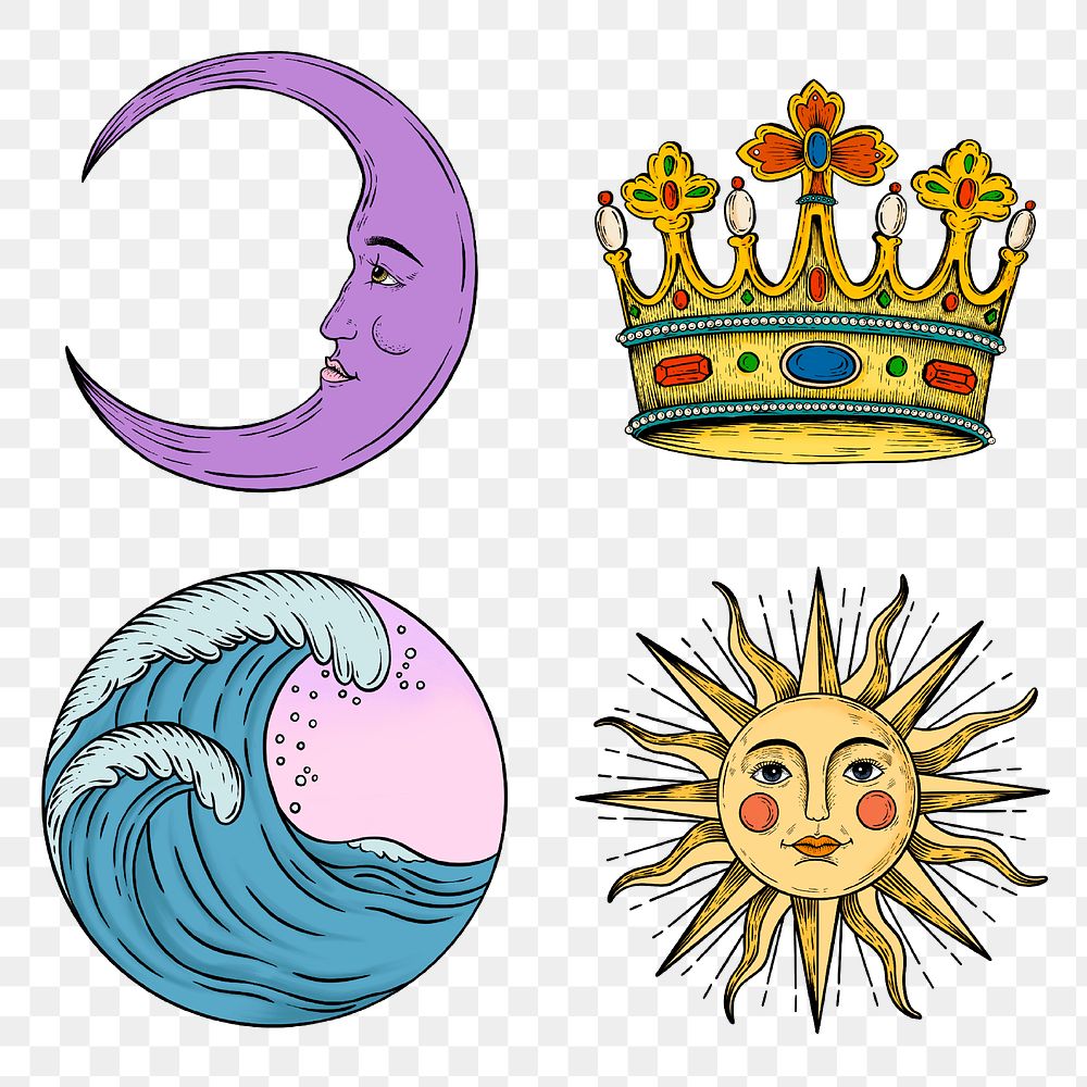 Colorful sticker overlay set design | Premium PNG - rawpixel