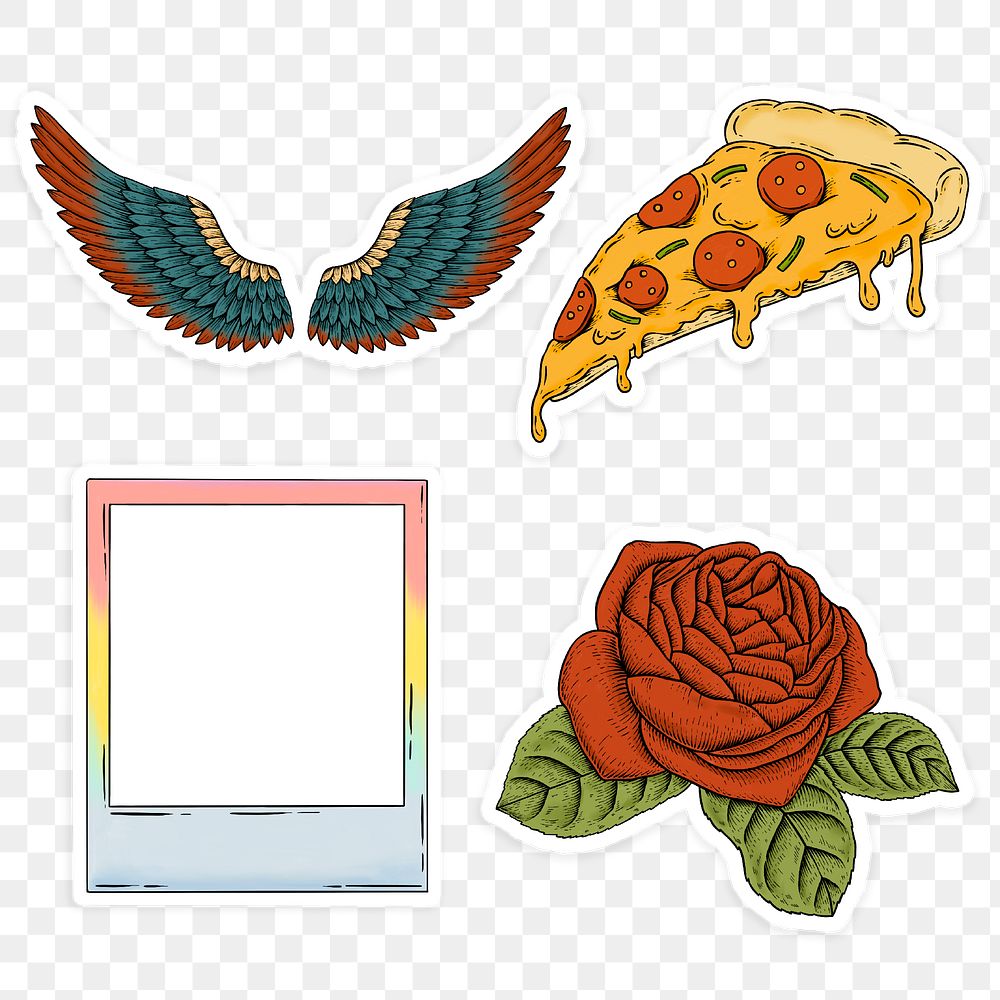 Colorful cute sticker overlay set | Premium PNG - rawpixel